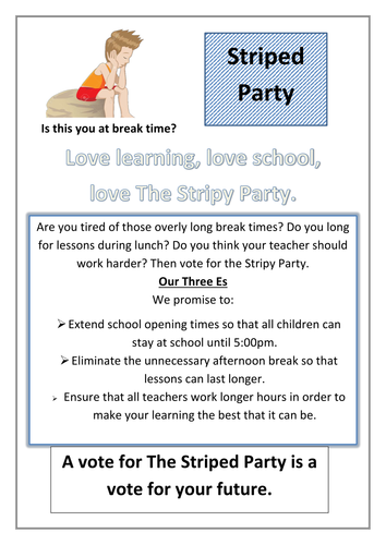 Persuasive Writing - General Election Leaflets by jackandrewburke ...