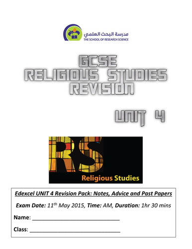 Edexcel GCSE Religious Studies Islam (Unit 4) Comprehensive Revision ...