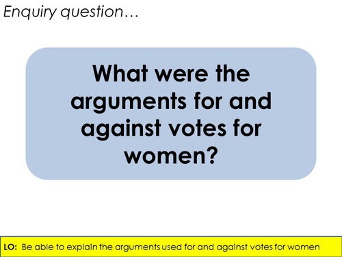 Video: Votes for women - arguments for and against votes for women ...