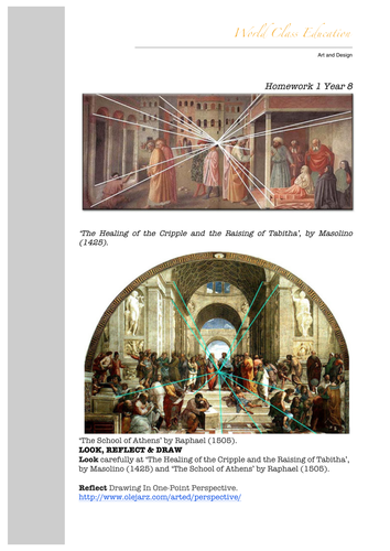 Termly Year Six, Seven, Eight and Nine Art & Design homework activities ...