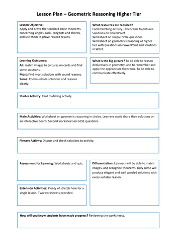 Maths Geometric Reasoning Higher Tier KS4. Great lesson for hands-on ...