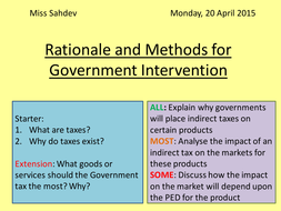 Government Intervention: A Level Economics | Teaching Resources