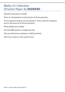 11+ Maths Practice Paper | Teaching Resources