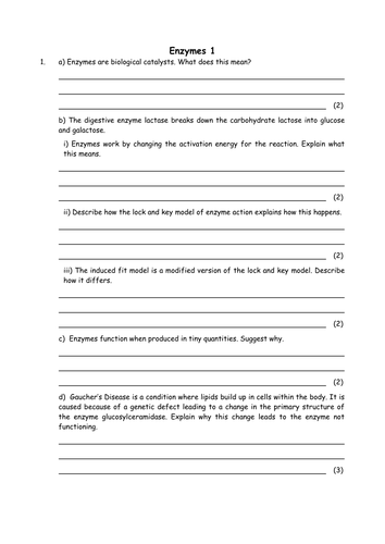 Biology: Biological Catalysts | Teaching Resources