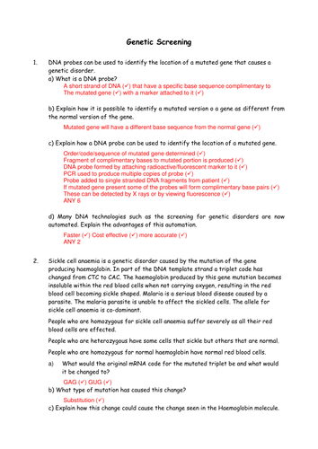 Biology: Genetic screening | Teaching Resources