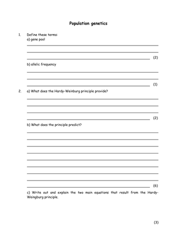 Biology: Population genetics | Teaching Resources