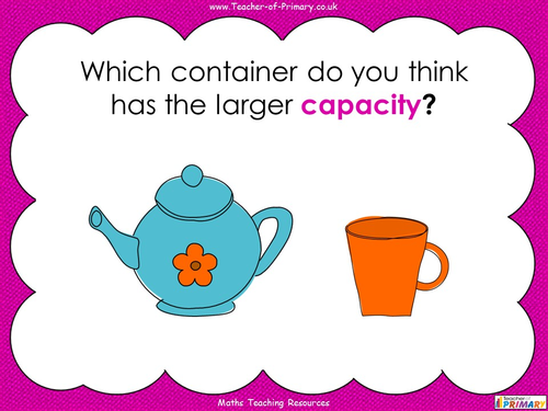 Comparing Capacity and Volume - Year 1 | Teaching Resources Comparing Capacity and Volume - Year 1 | Teaching Resources