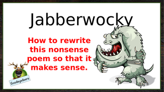 Jabberwocky - Making Sense of Nonsense - Complete Lesson | Teaching ...