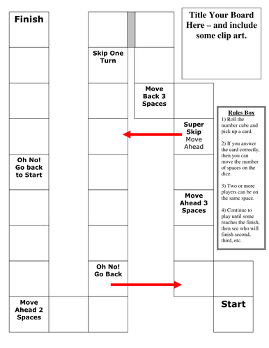 Blank Board Game Templates by maxwell01782 - Teaching Resources - TES