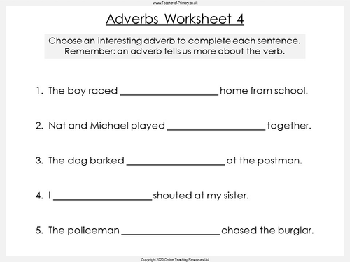 Adding Adverbs - KS2 | Teaching Resources