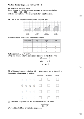 Algebra level 6 | Teaching Resources