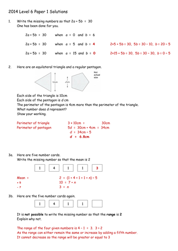 Level 6 Solutions | Teaching Resources