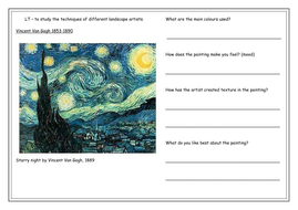 KS2 landscape artist study - Van Gogh, Renoir, Hokusai, Seurat ...