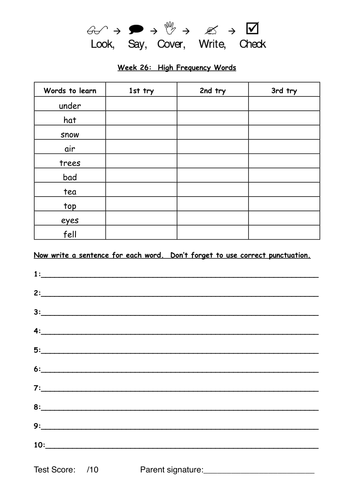 Spelling Workbook 3 - High Frequency Words | Teaching Resources