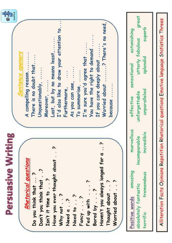 Persuasive Writing Prompt Mat | Teaching Resources