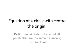 General formula for a circle new GCSE | Teaching Resources