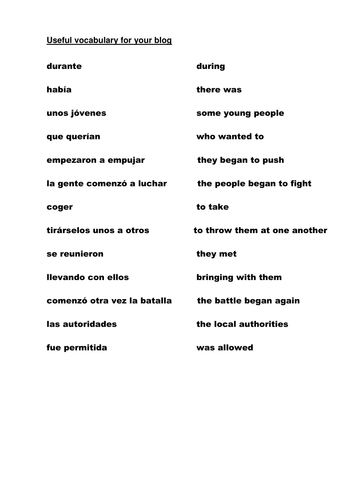 La tomatina group task | Teaching Resources