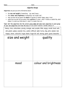 Adjective Worksheet Pack | Teaching Resources