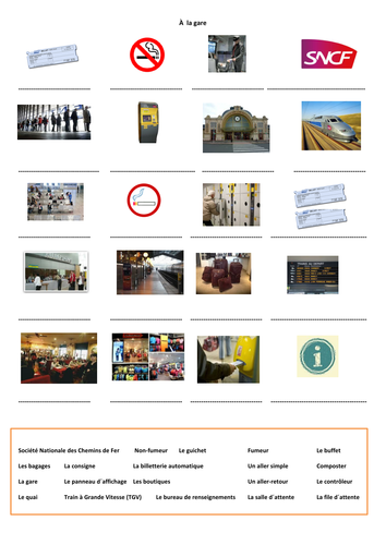 Vocabulaire À la gare | Teaching Resources