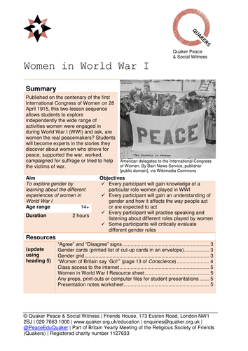 Women of World War I | Teaching Resources