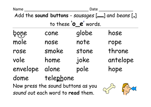 Phase 5: o-e grapheme [magic 'e' - split digraph]: activities, game and ...