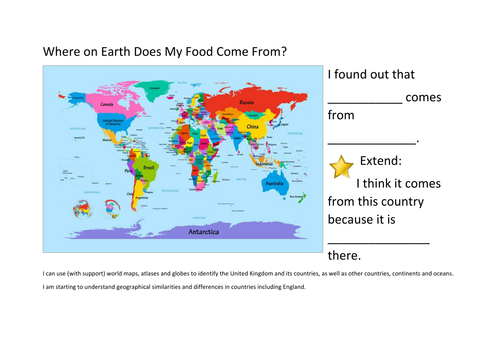 Where On Earth Does My Food Come From | Teaching Resources