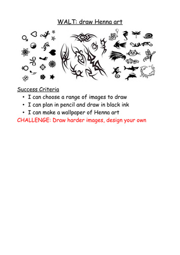 Henna Ink Art | Teaching Resources