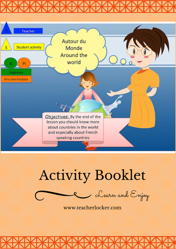 World Country in French Lesson + Booklet (No prep) / Les pays du monde ...