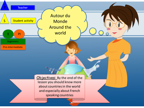 World Country in French Lesson + Booklet (No prep) / Les pays du monde ...