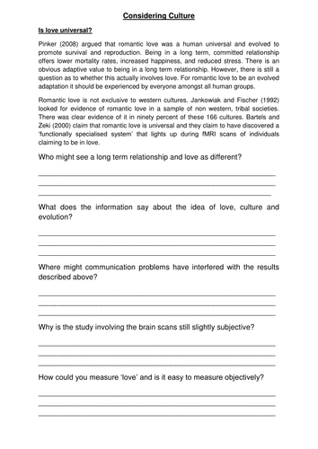 RELATIONSHIPS UNIT A2 PSYCHOLOGY | Teaching Resources