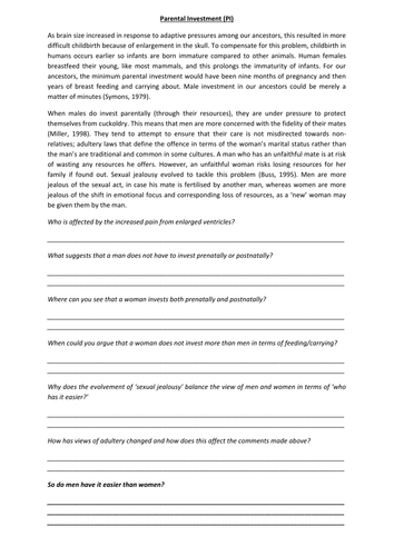 RELATIONSHIPS UNIT A2 PSYCHOLOGY | Teaching Resources