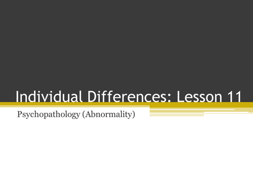AS PSYCHOLOGY INDIVIDUAL DIFFERENCES | Teaching Resources