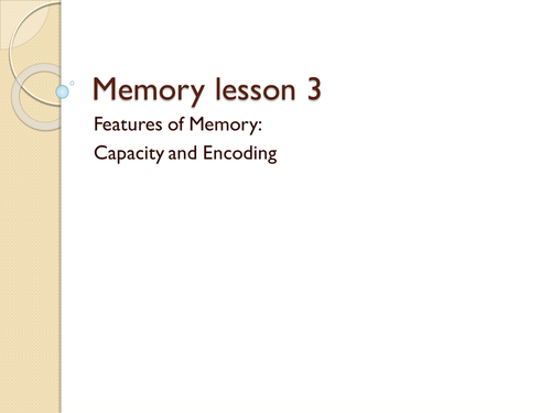 AS PSYCHOLOGY MEMORY | Teaching Resources
