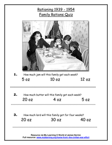 WW2 Rationing worksheets by My_Learning - UK Teaching Resources - TES