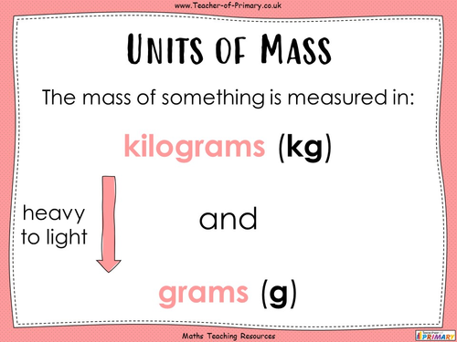 Units of Mass - Year 3 | Teaching Resources