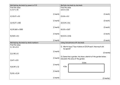 Year 10 Revision Worksheet | Teaching Resources