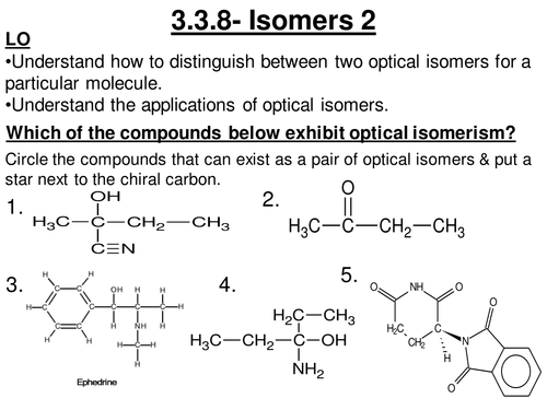 Optical isomers | Teaching Resources