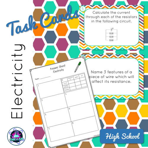 Electricity Revision Task Cards | Teaching Resources