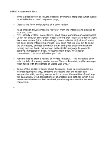 Private Peaceful | Teaching Resources