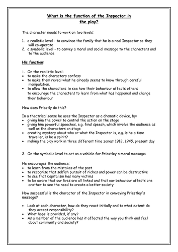 AQA GCSE English Literature An Inspector Calls activities revision exam ...