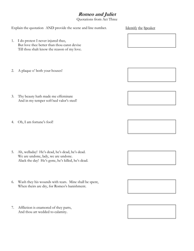 AQA GCSE English Literature Romeo and Juliet Relationships resources ...