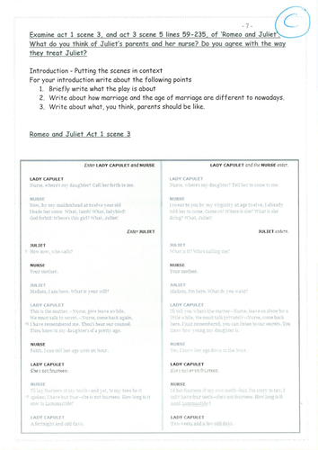 AQA GCSE English Literature Romeo and Juliet Relationships resources ...