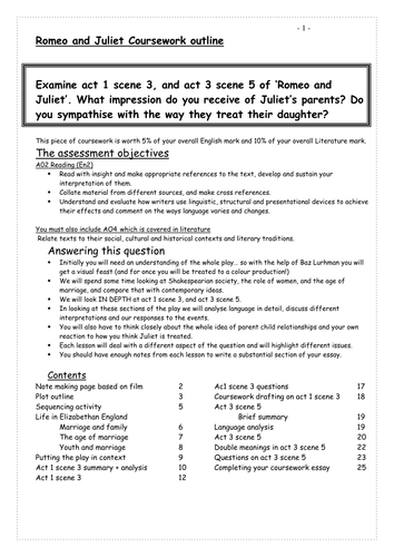 AQA GCSE English Literature Romeo and Juliet Relationships resources (2 ...