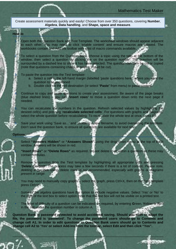 Mathematics Test Maker Free Version | Teaching Resources