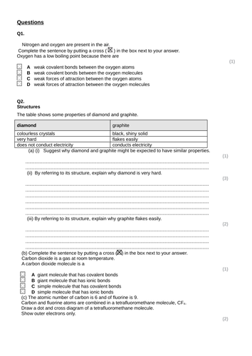 Covalent bonding and properties of covalent compounds | Teaching Resources