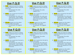 Point, quote explain cards and punctuation cards | Teaching Resources