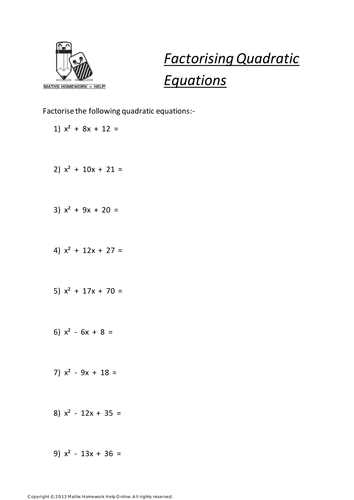 Algebra Worksheets | Teaching Resources