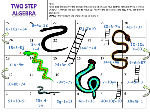GCSE Maths Snakes & Ladders Algebra Mega Pack. 5 Games with increasing ...