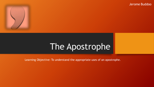 The Apostrophe | Teaching Resources