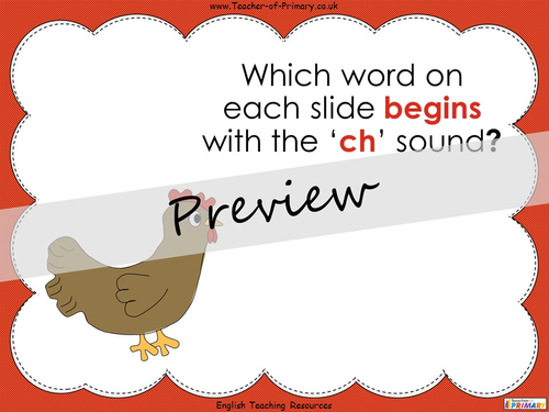 The 'ch' Sound - EYFS | Teaching Resources